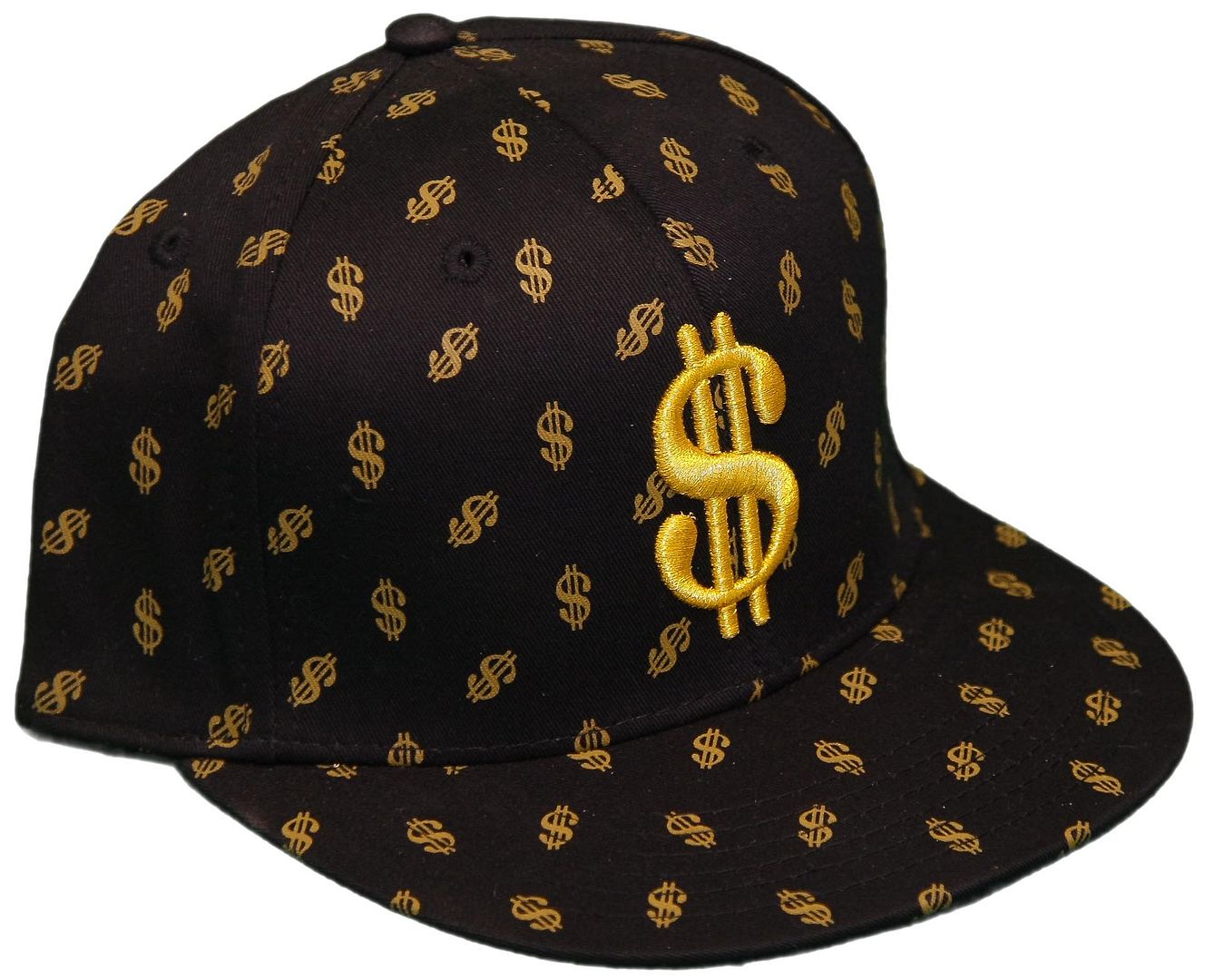 Money Black Hat With Gold Money Symbol Large On Front And Small Symbols ...